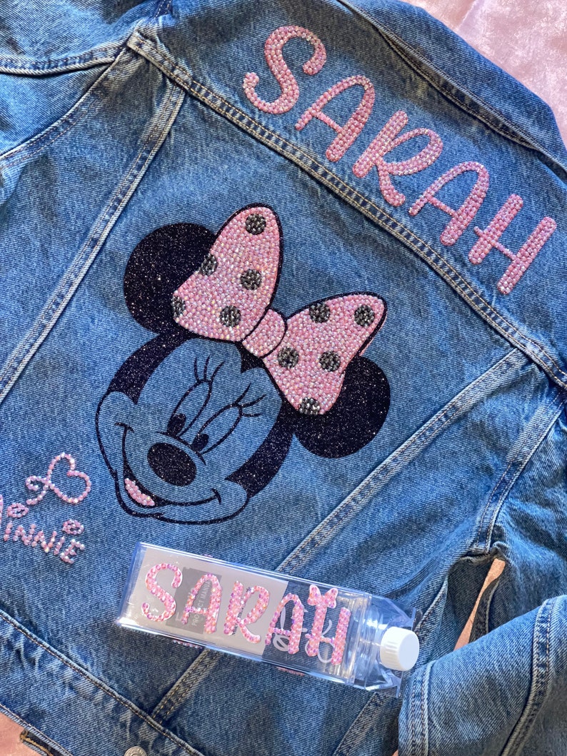 Women Crystal Jean Jackets, Custom Jacket With Name, Crystal Jean ...