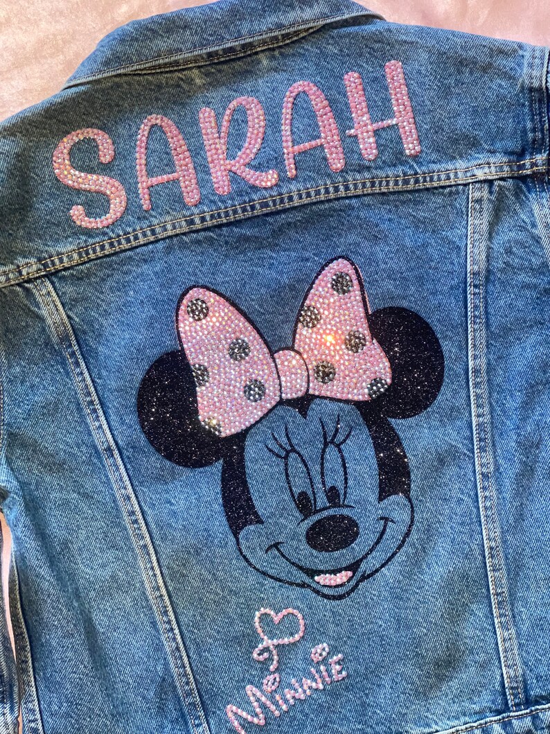 Women Crystal Jean Jackets, Custom Jacket With Name, Crystal Jean ...