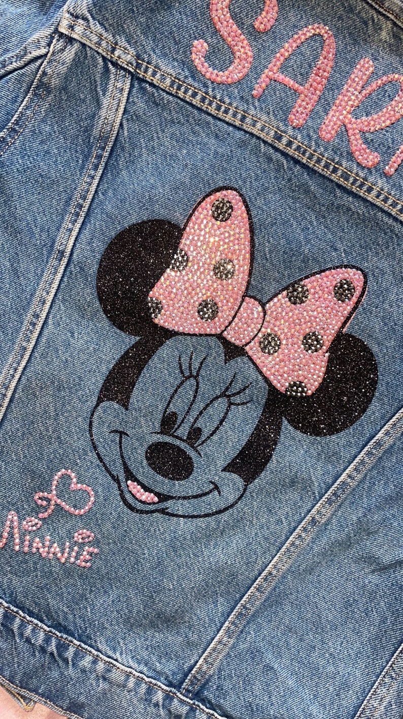 Women Crystal Jean Jackets, Custom Jacket With Name, Crystal Jean ...