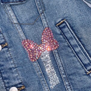 Girls Crystal Jean Jackets, Custom Kids Jacket With Name, Crystal Jean ...