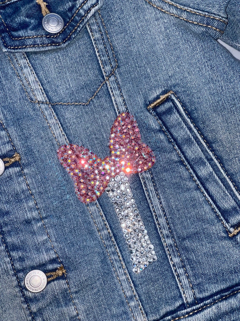 Girls Crystal Jean Jackets, Custom Kids Jacket With Name, Crystal Jean ...