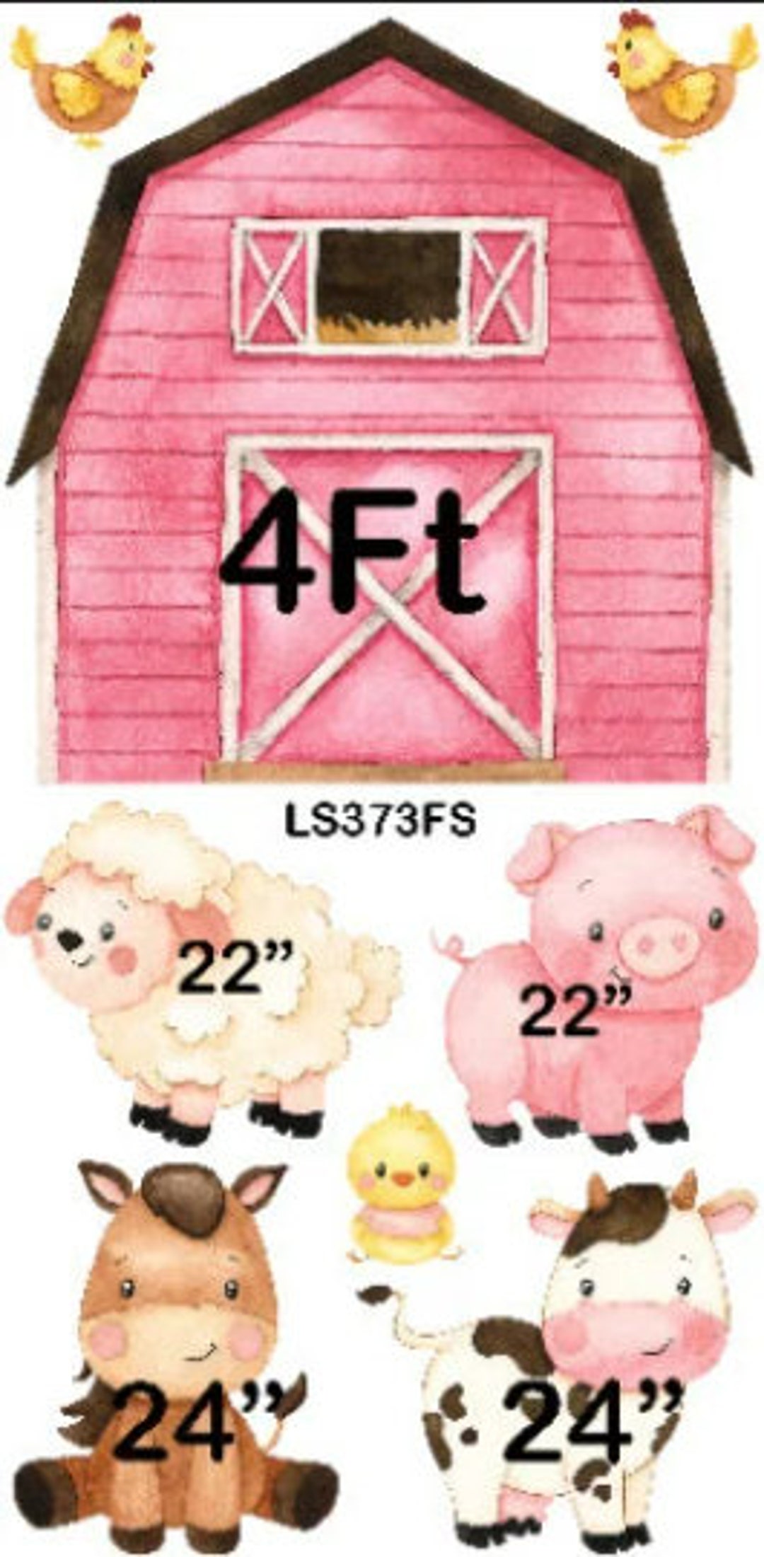 Watercolor Farm Animals & Farm: Yard Signs, Party Props, Indoor Decor ...