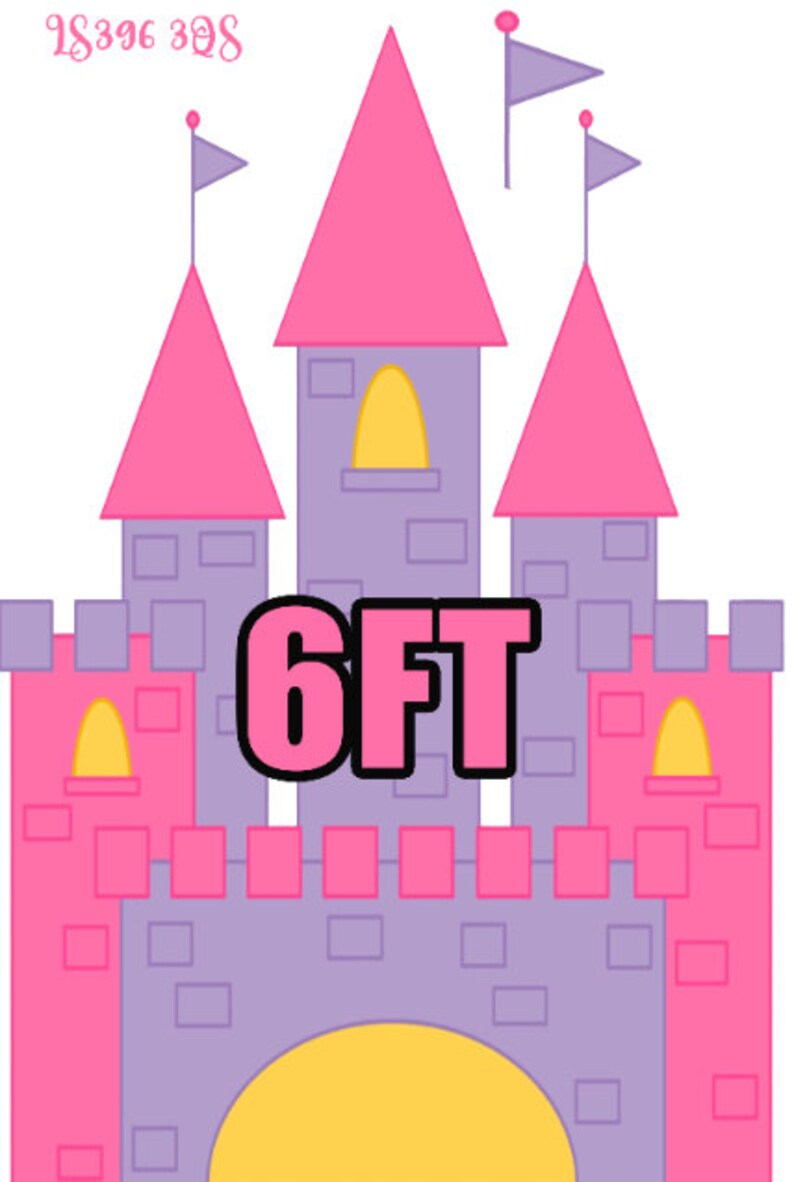 Watercolor 6FT Pink Brick Castle: Yard Signs, Party Props, UV Printed ...