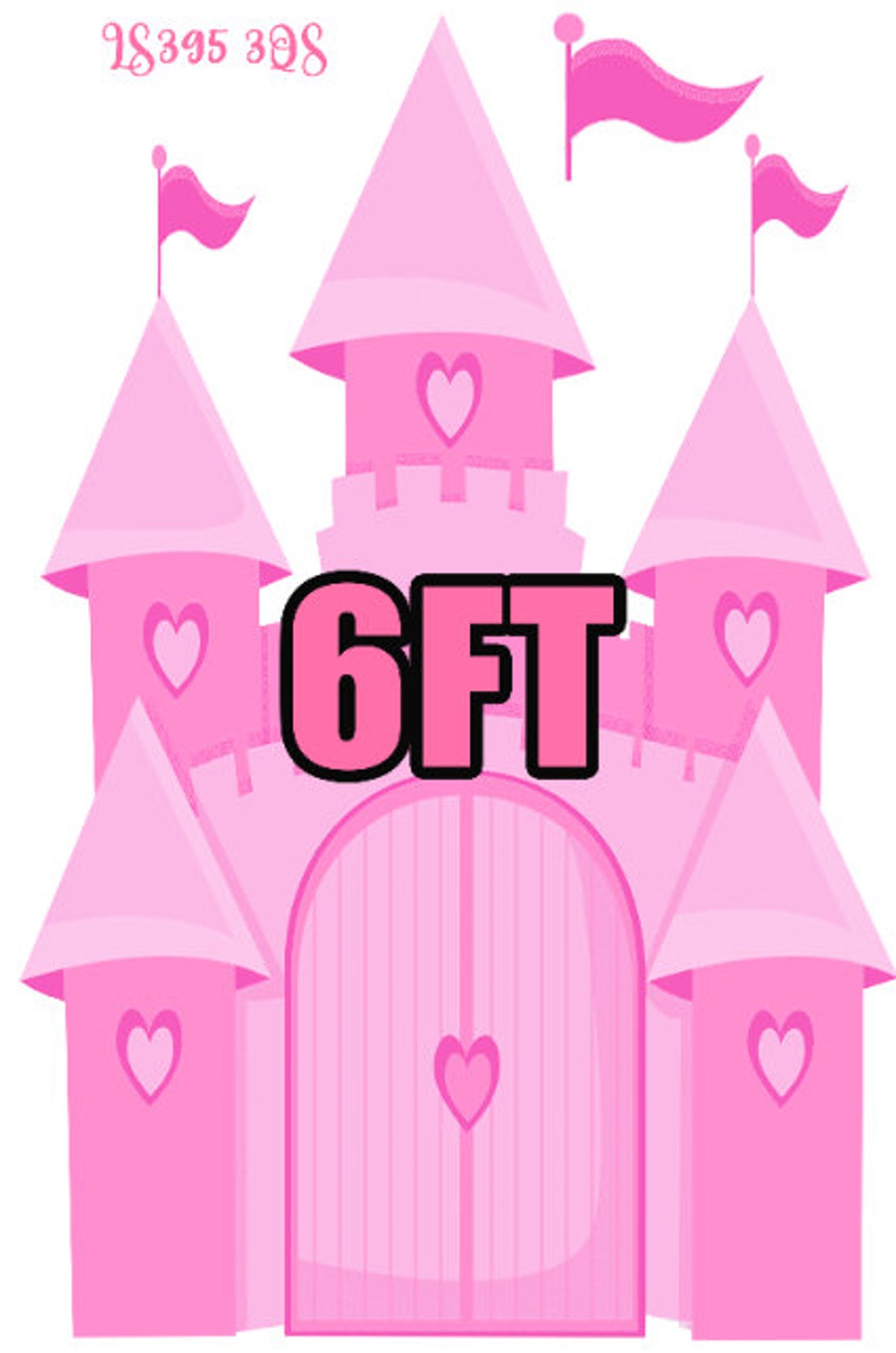 Watercolor 6FT Pink Brick Castle: Yard Signs, Party Props, UV Printed ...