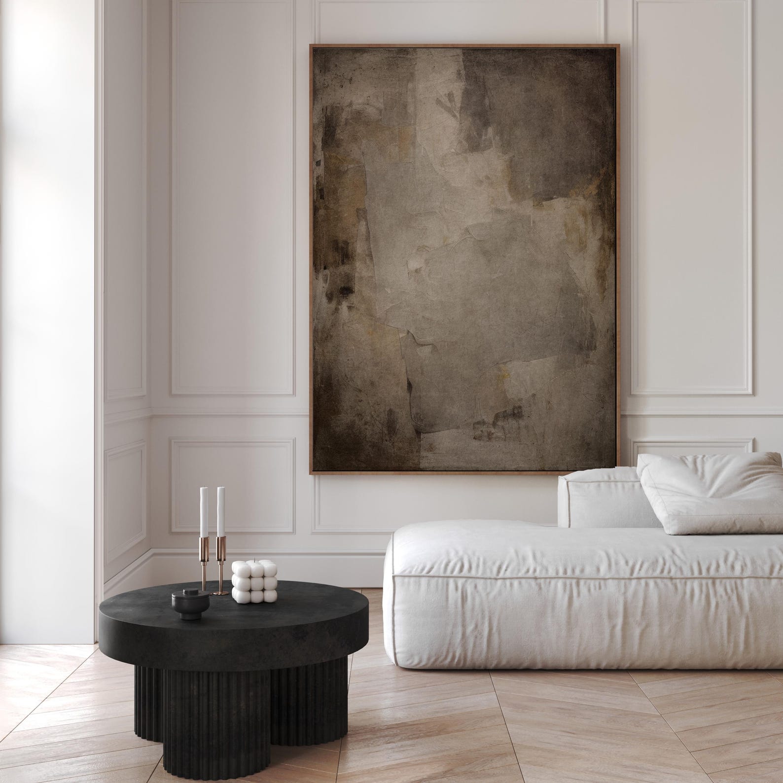 Earthy Abstract Wabi Sabi Art Print, Beige Taupe Brown (digital ...