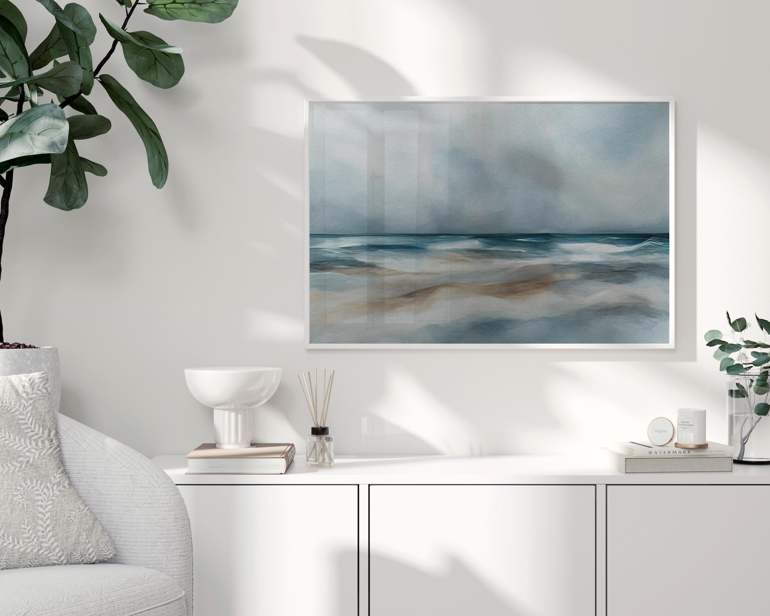 Peaceful Seaside Landscape Painting Set of 3 PRINTABLE DOWNLOADABLE ...