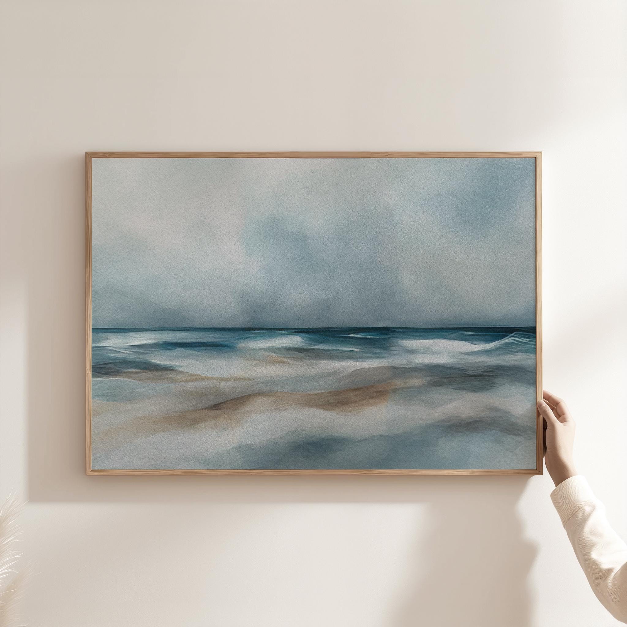 Peaceful Seaside Landscape Painting Set of 3 PRINTABLE DOWNLOADABLE ...