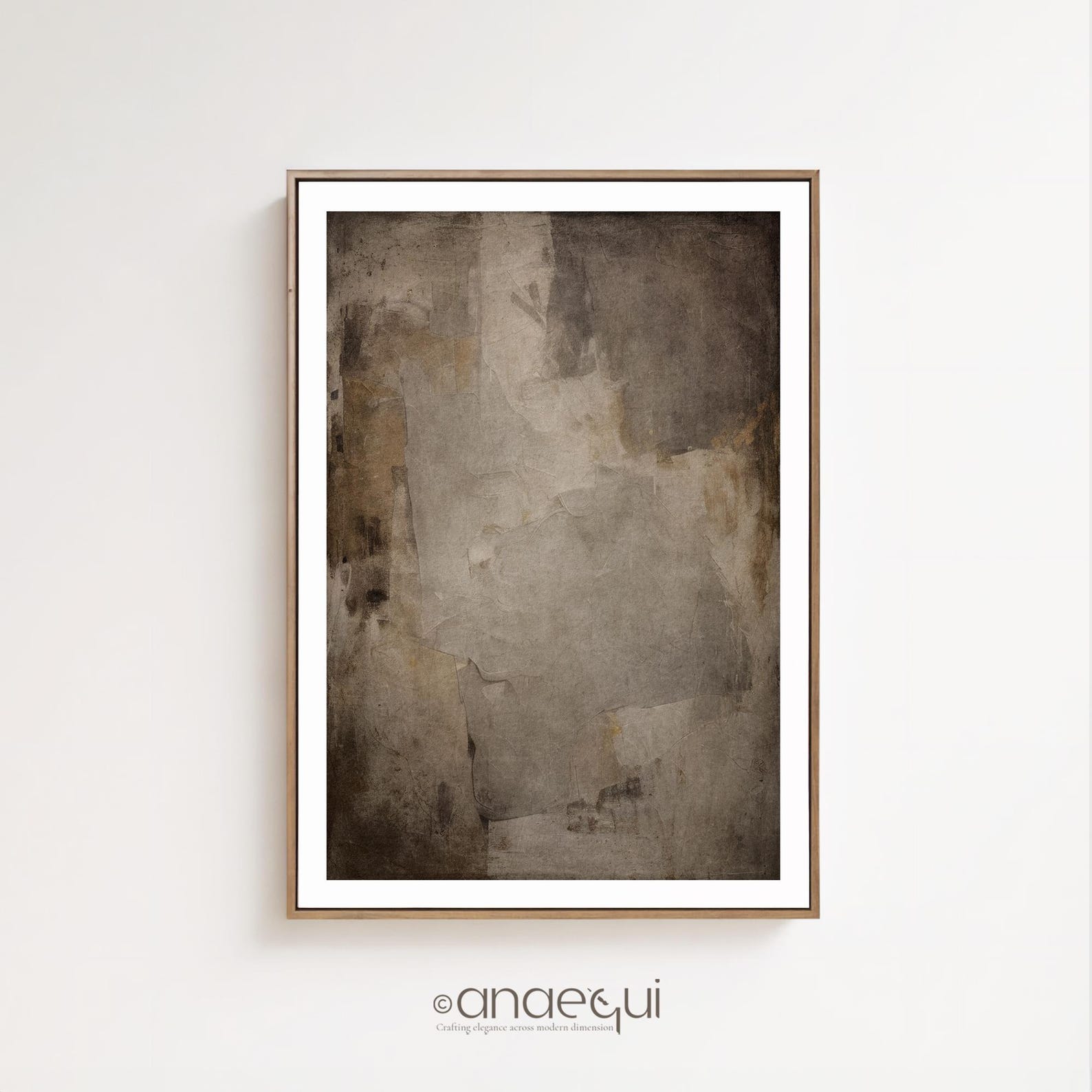 Earthy Abstract Painting Wall Art, Modern Expressive Wabi Sabi Art ...