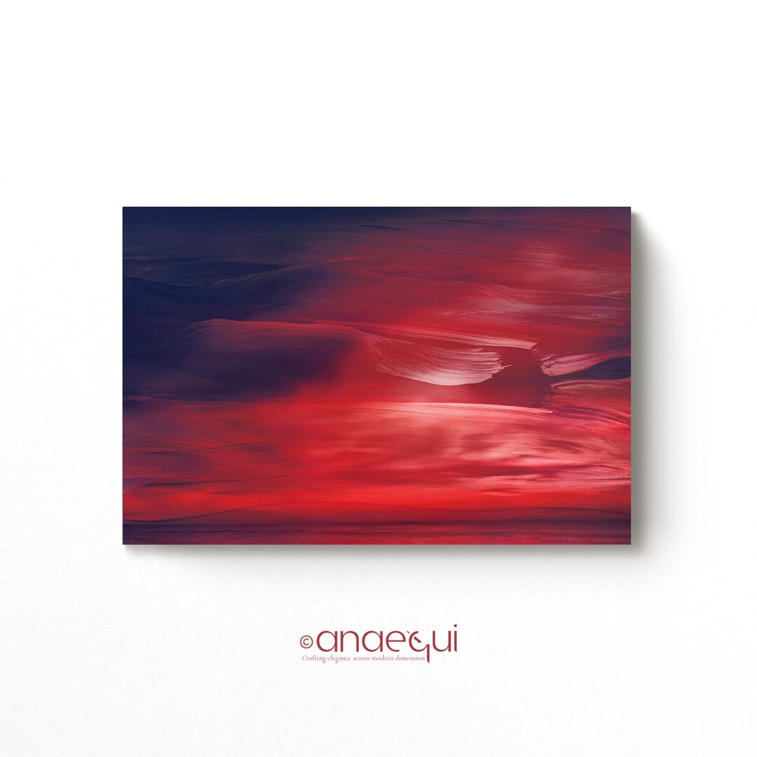 Abstract Sunset, Blue and Red Painting, Modern Art, Expressionism ...