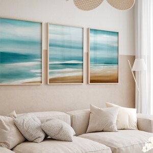 Peaceful Coastal Seaside Landscape Painting Set of 3 PRINTABLE ...