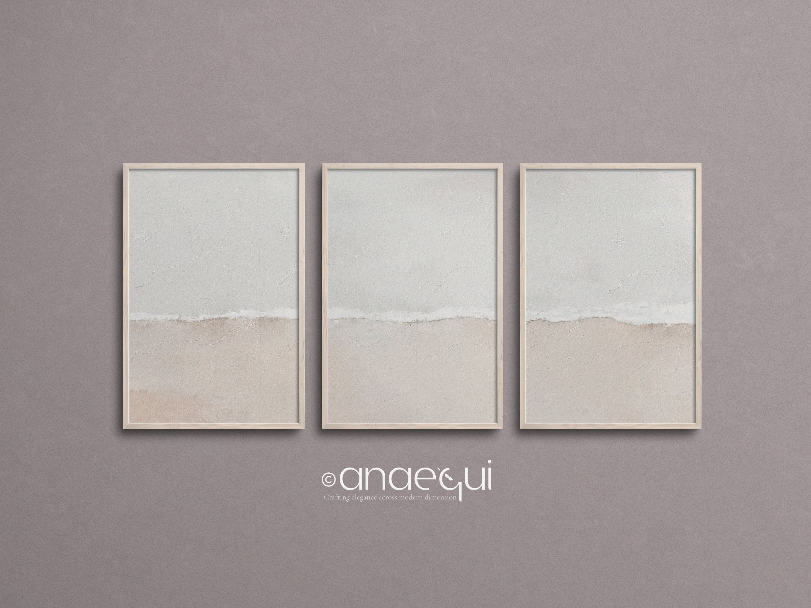Printable Modern Abstract Art Set of 3,white & Cream Tones,minimal Pale ...