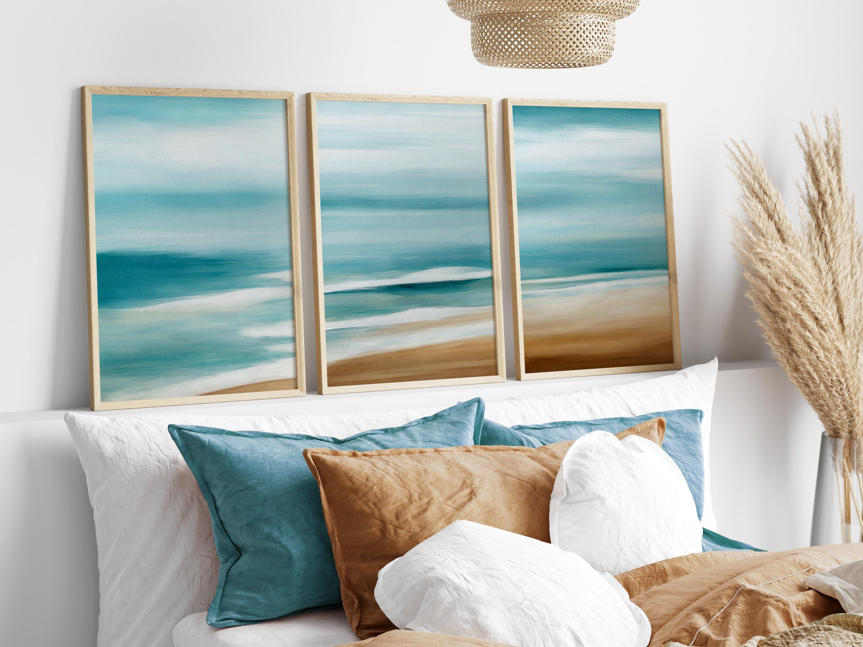 Peaceful Coastal Seaside Landscape Painting Set of 3 PRINTABLE ...
