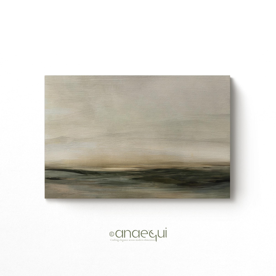 Muted Panoramic Abstract Landscape Painting, Earthy Tones (PRINTABLE ...