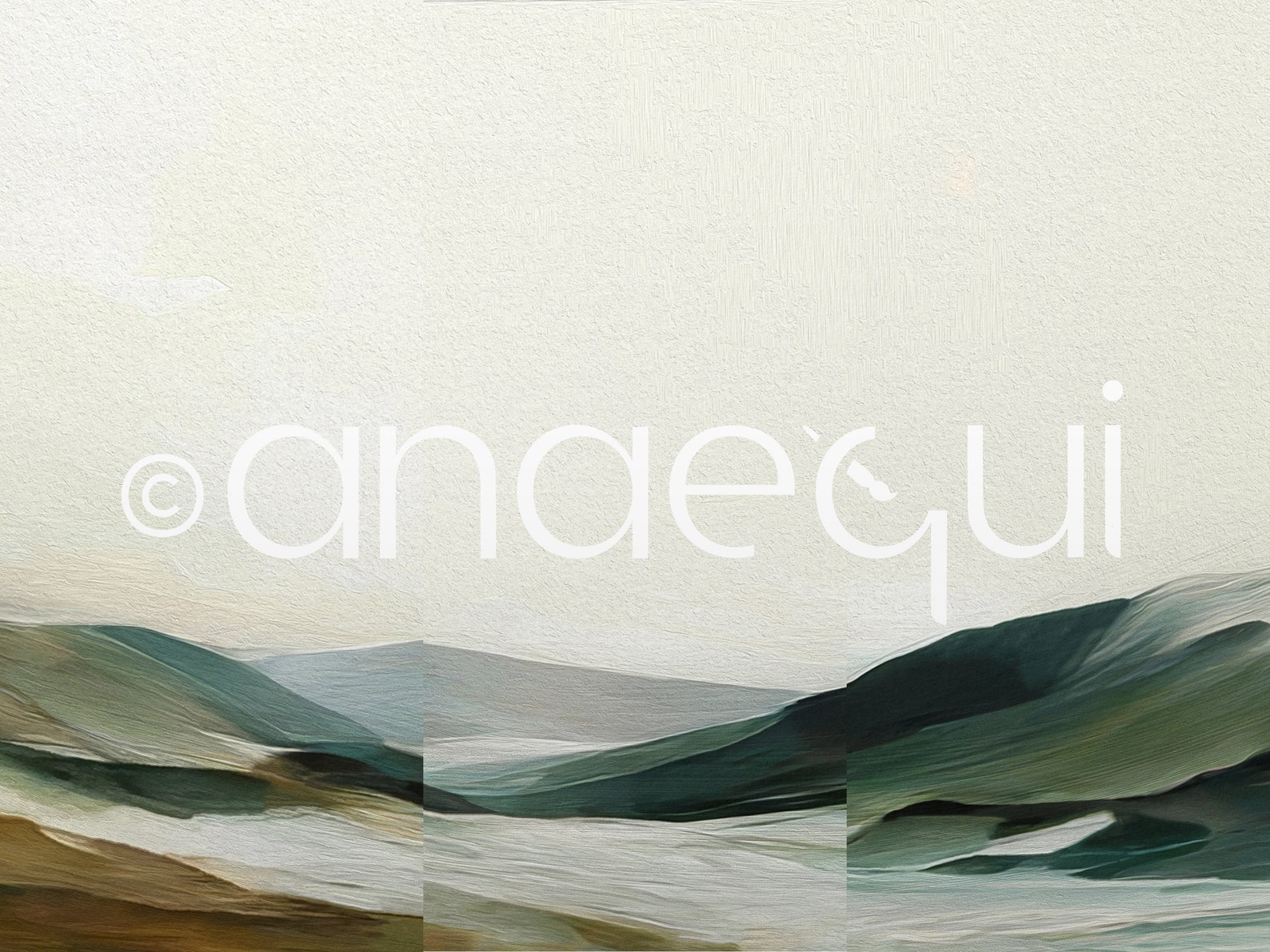 Muted Abstract Landscape Set of 3 Printable Natural Paintings Digital ...