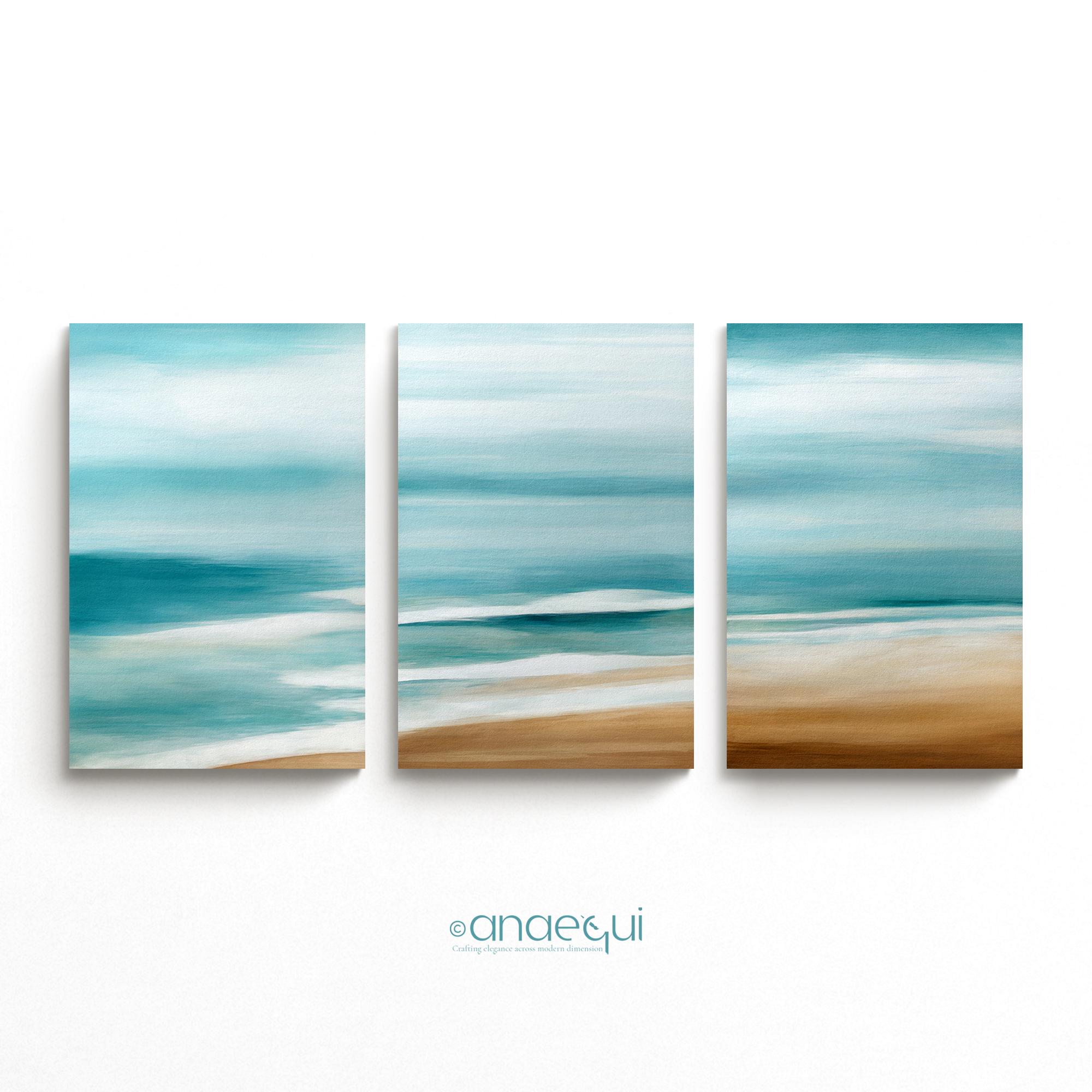 Peaceful Coastal Seaside Landscape Painting Set of 3 PRINTABLE ...