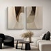 Japandi Wall Art Prints Set of Two Pieces Digital Abstract Textured Neutral Beige Earth Tones ...