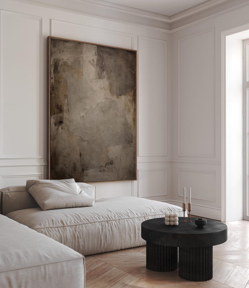 Earthy Abstract Painting Wall Art, Modern Expressive Wabi Sabi Art ...