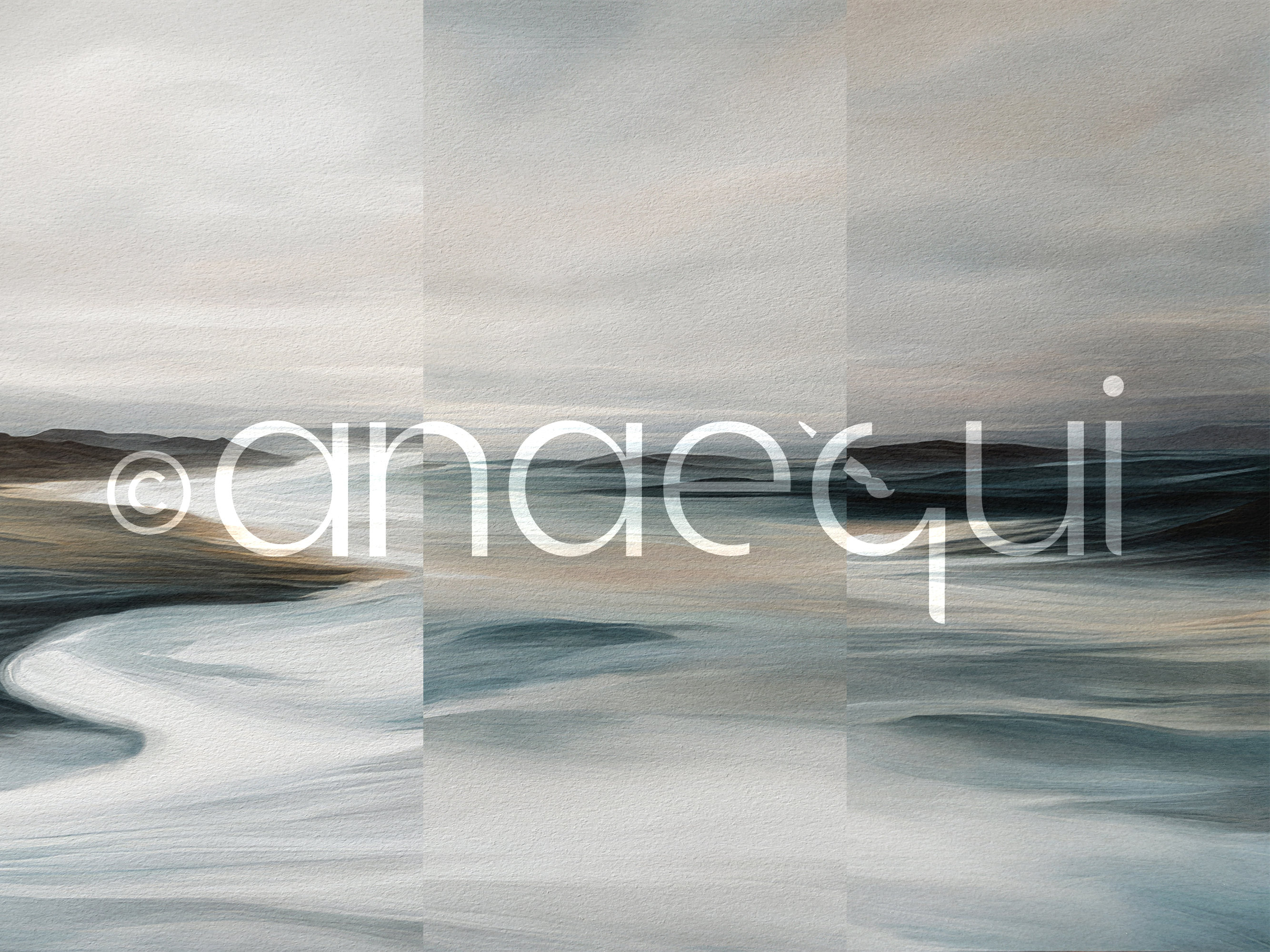 Tranquil Muted Seascape Wall Art of 3 Abstract Ocean Waves, Serene ...