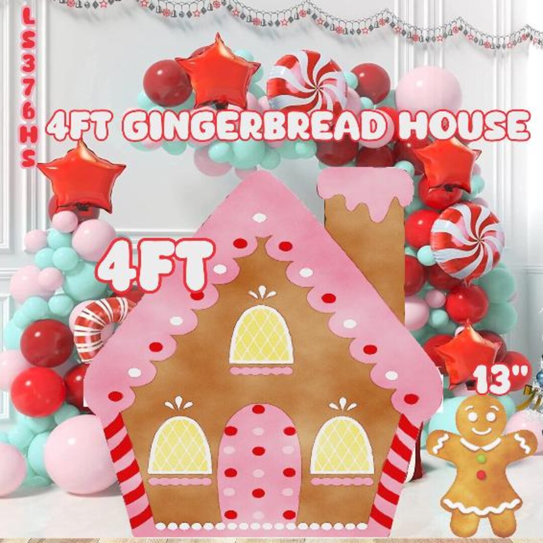 Gingerbread Pink House; Party Props, Party Decor, Yard Card, Yard Signs ...
