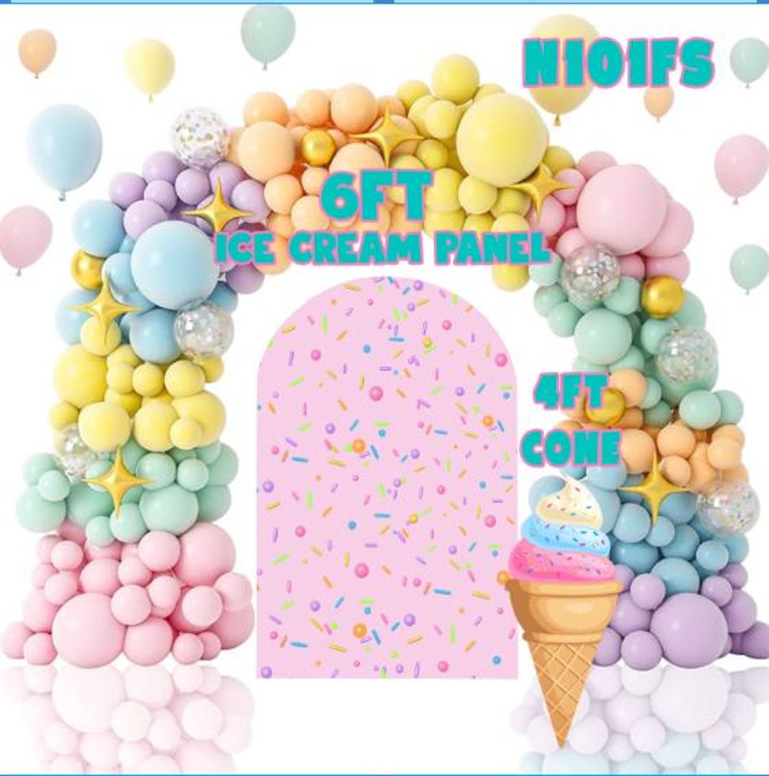 6FT Ice Cream Panel & Ice Cream Cone; Party Props, Party Decor, Yard ...