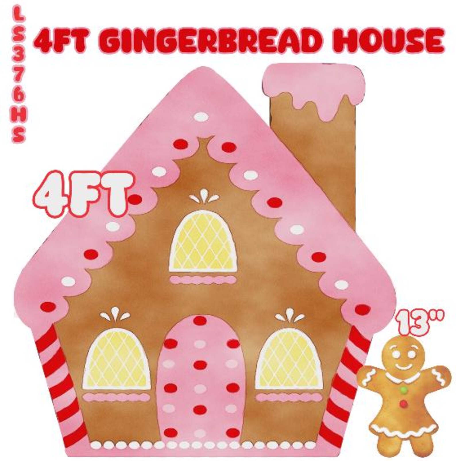 Gingerbread Pink House; Party Props, Party Decor, Yard Card, Yard Signs ...