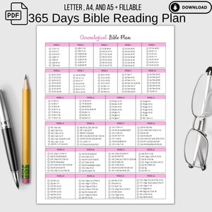 Chronological Order Bible Reading Plan 365 Days Reading Challenge Bible ...