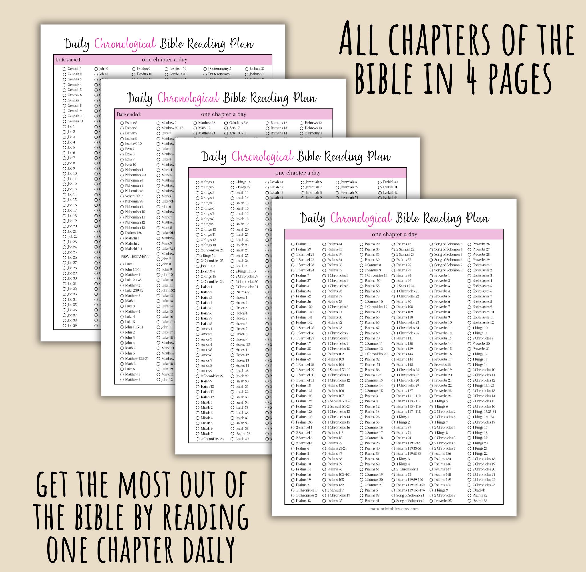 Chronological Order Bible Reading Plan Printable Bible Study Guide ...