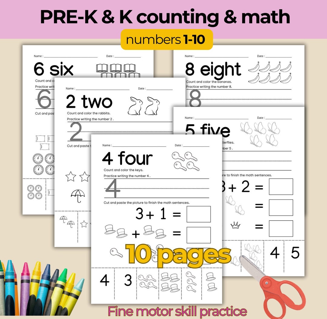 Kindergarten Number Practice Worksheet Preschool Counting Number Busy ...