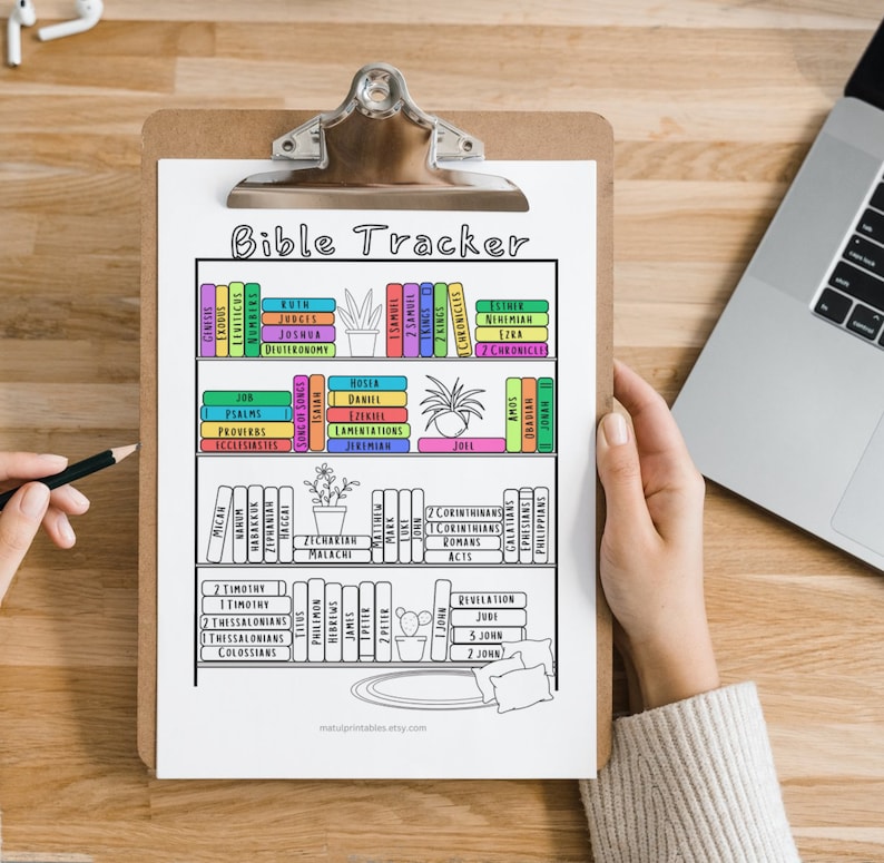 Books of the Bible Reading Tracker Bible Coloring Checklist Page Bible ...