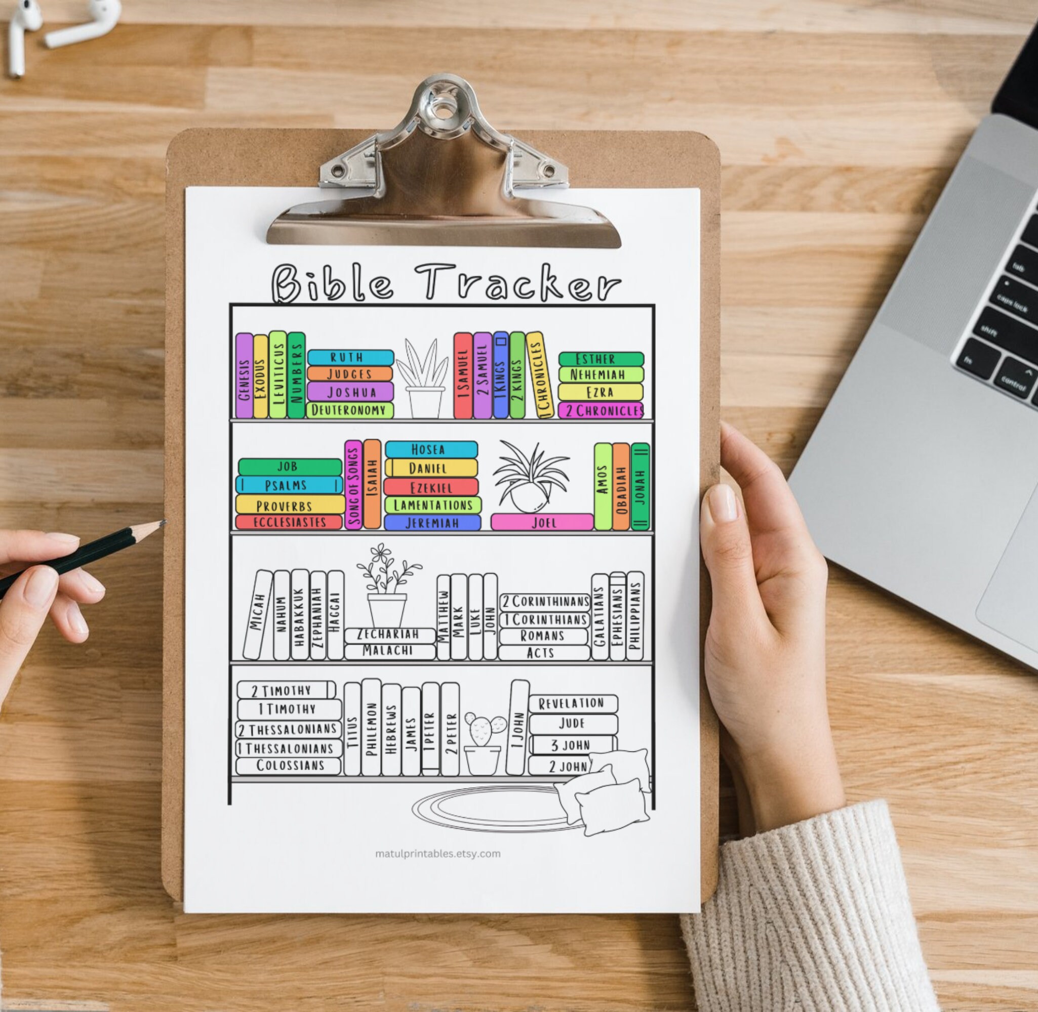 Books of the Bible Reading Tracker Bible Coloring Checklist Page Bible ...