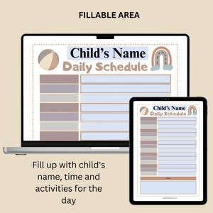 Personalize Child Daily Routine Template Homeschool Schedule for Mom ...