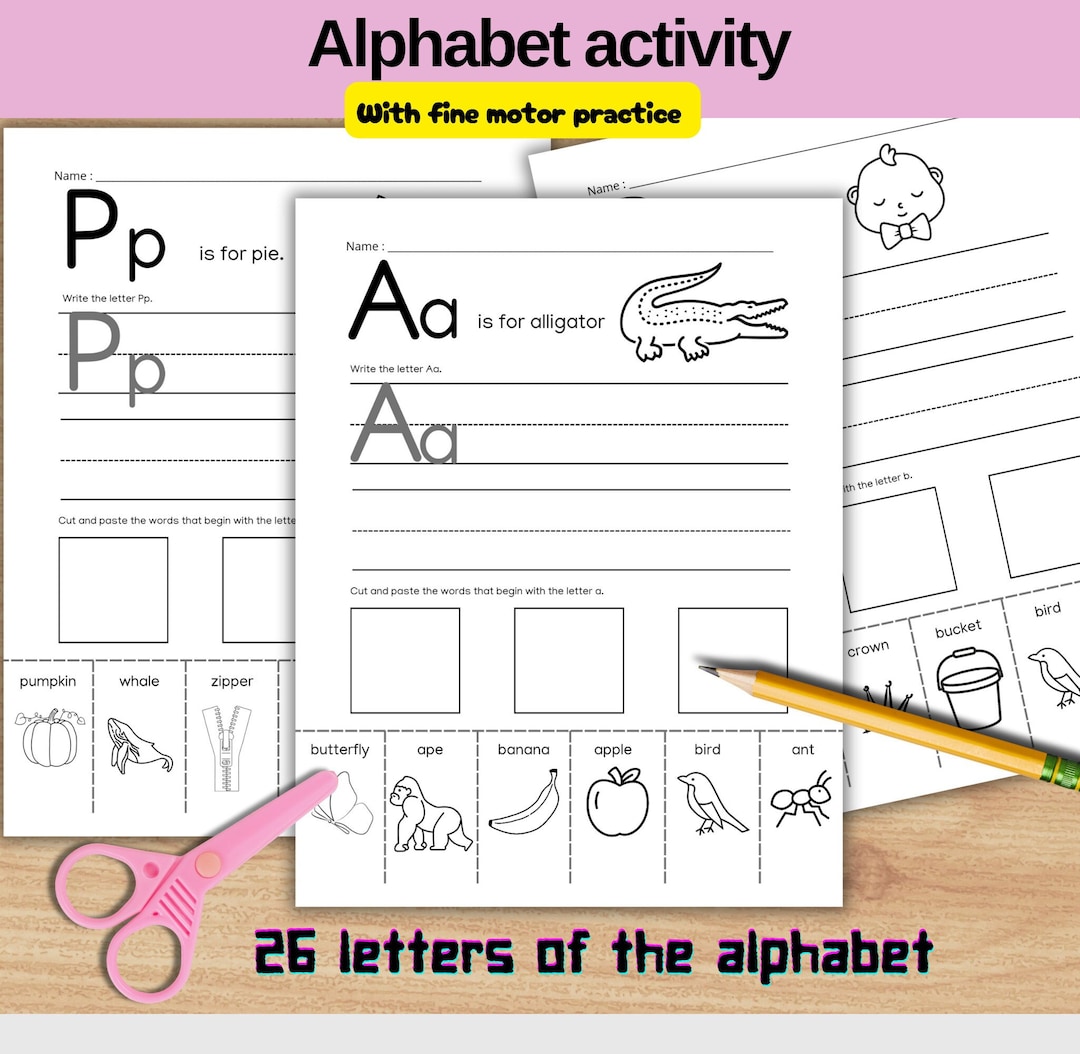26 Letters Preschool Activity With Fine Motor Skills Practice Activity ...