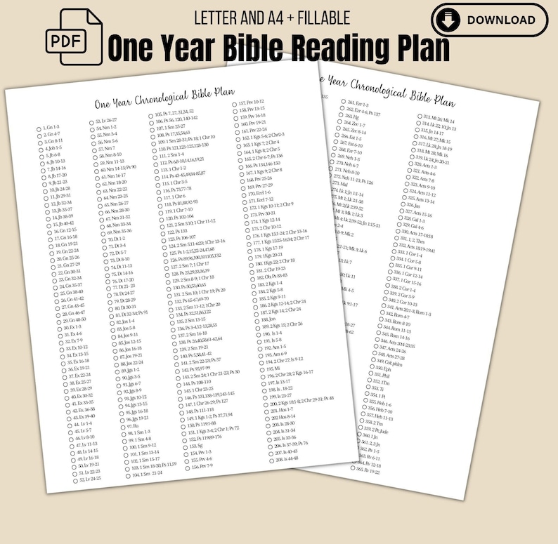 Chronological Bible Reading Plan Challenge One Year Bible Reading ...