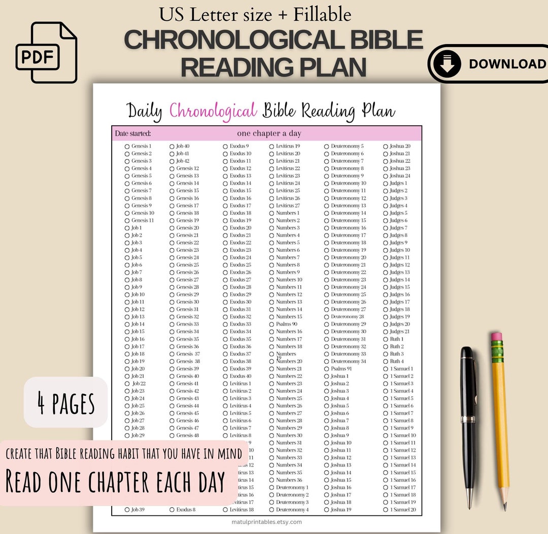 Chronological Order Bible Reading Plan Printable Bible Study Guide ...