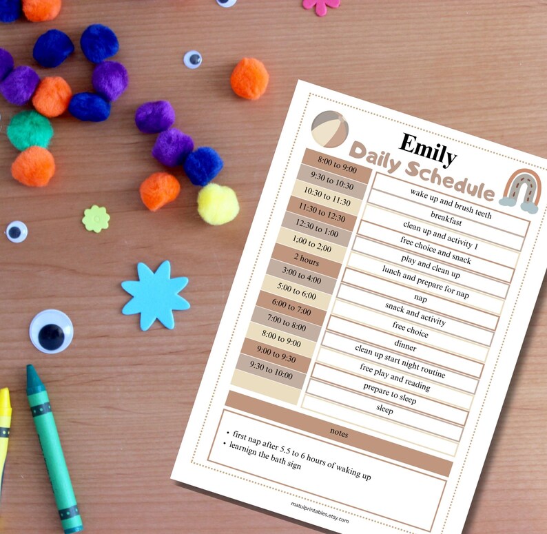 Personalize Child Daily Routine Template Homeschool Schedule for Mom ...