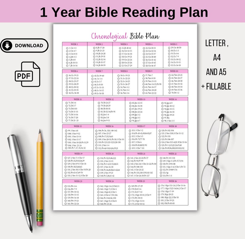 Chronological Order Bible Reading Plan 365 Days Reading Challenge Bible ...