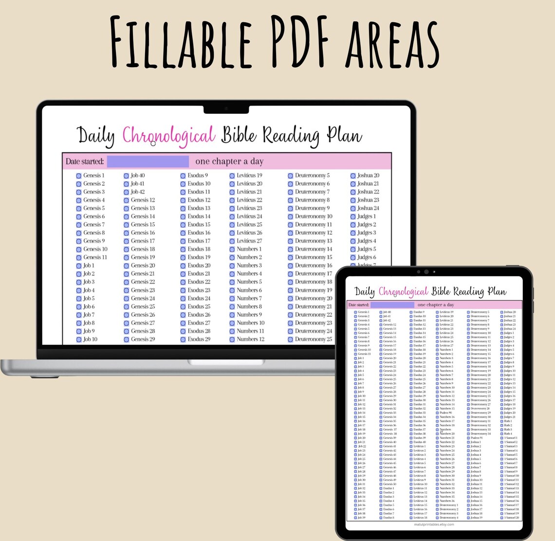 Chronological Order Bible Reading Plan Printable Bible Study Guide ...