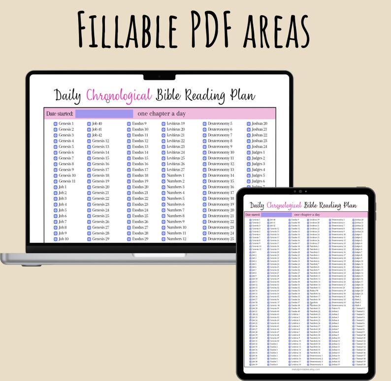 Chronological Order Bible Reading Plan Printable Bible Study Guide ...