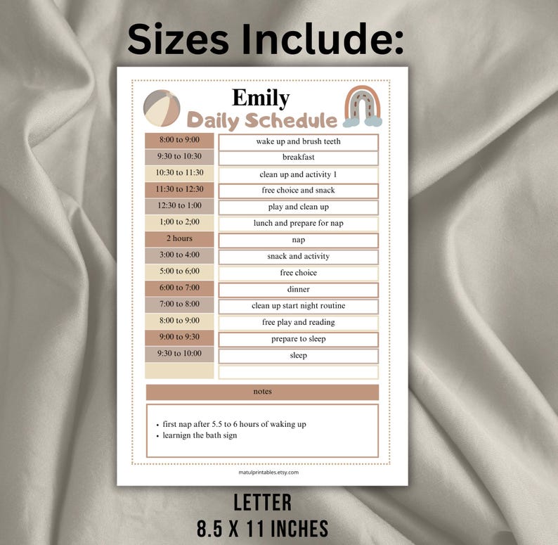 Personalize Child Daily Routine Template Homeschool Schedule for Mom ...
