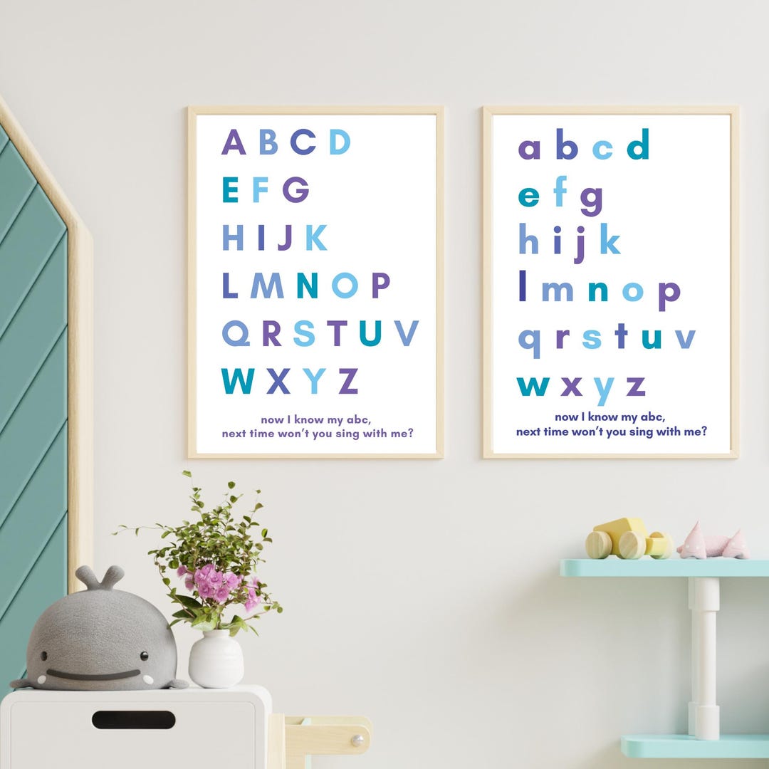 Alphabet Song, ABC Song, Educational Wall Art, Children's Nursery ...
