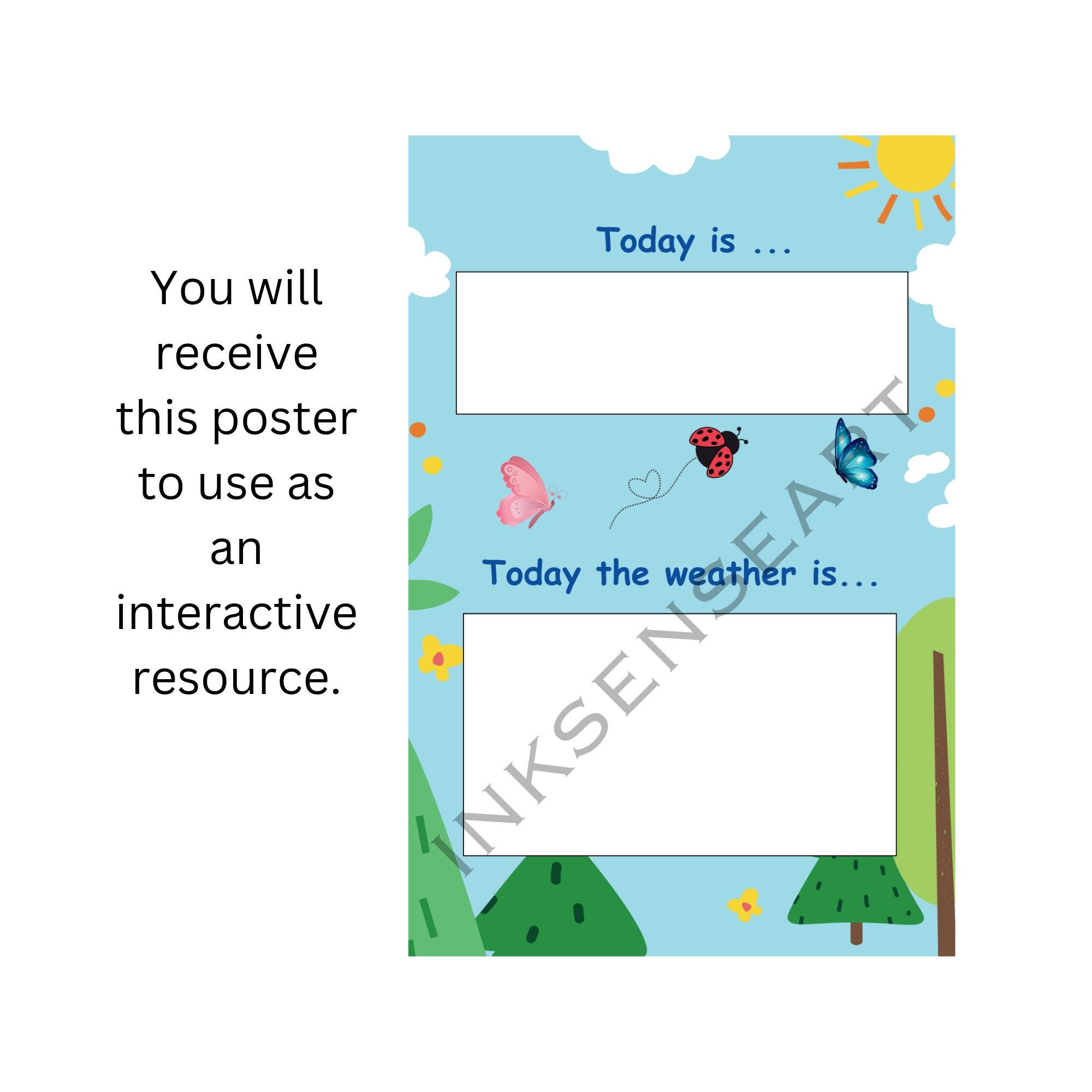 Days of the Week Poster Weather Interaction Art Children's Wall Art ...