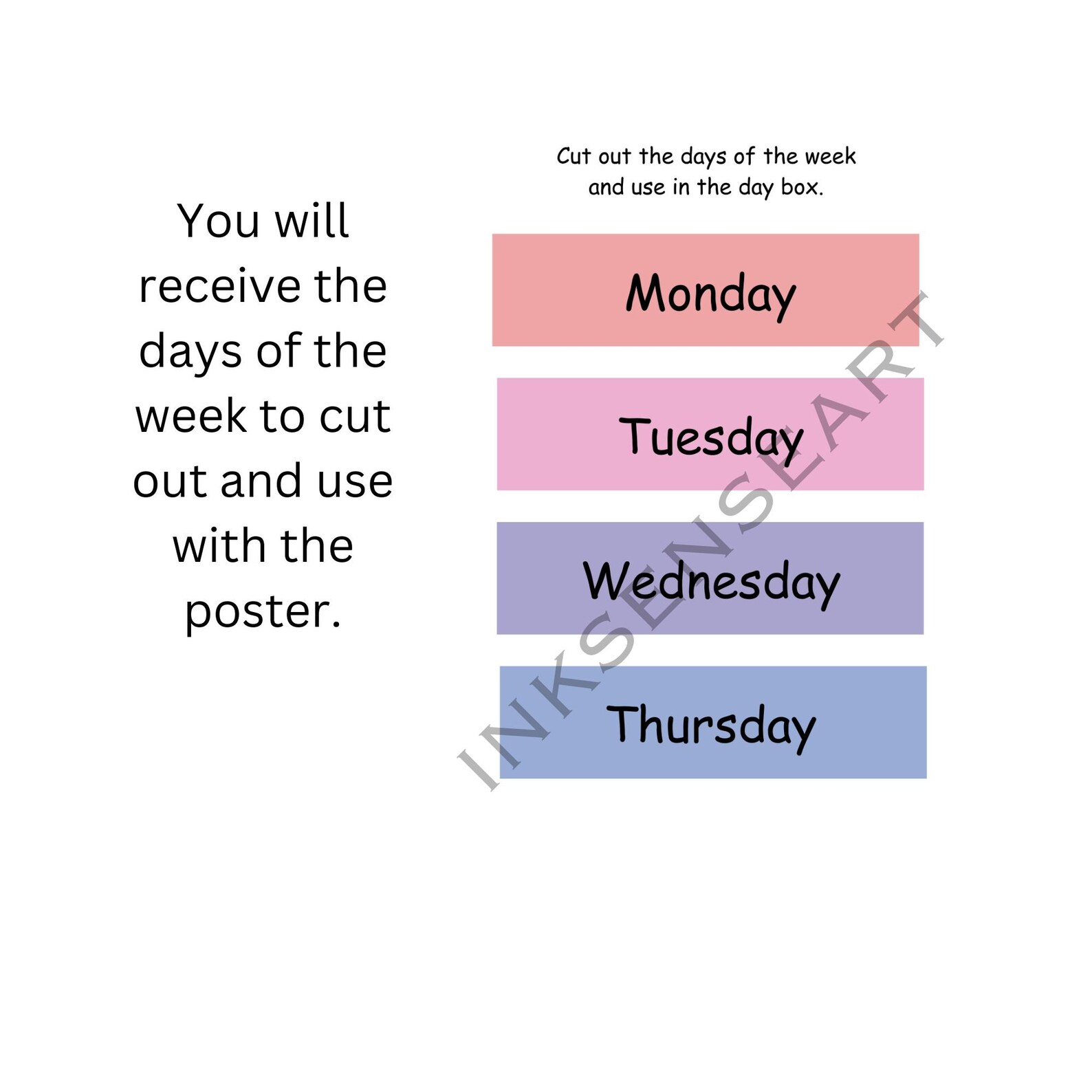Days of the Week Poster Weather Interaction Art Children's Wall Art ...