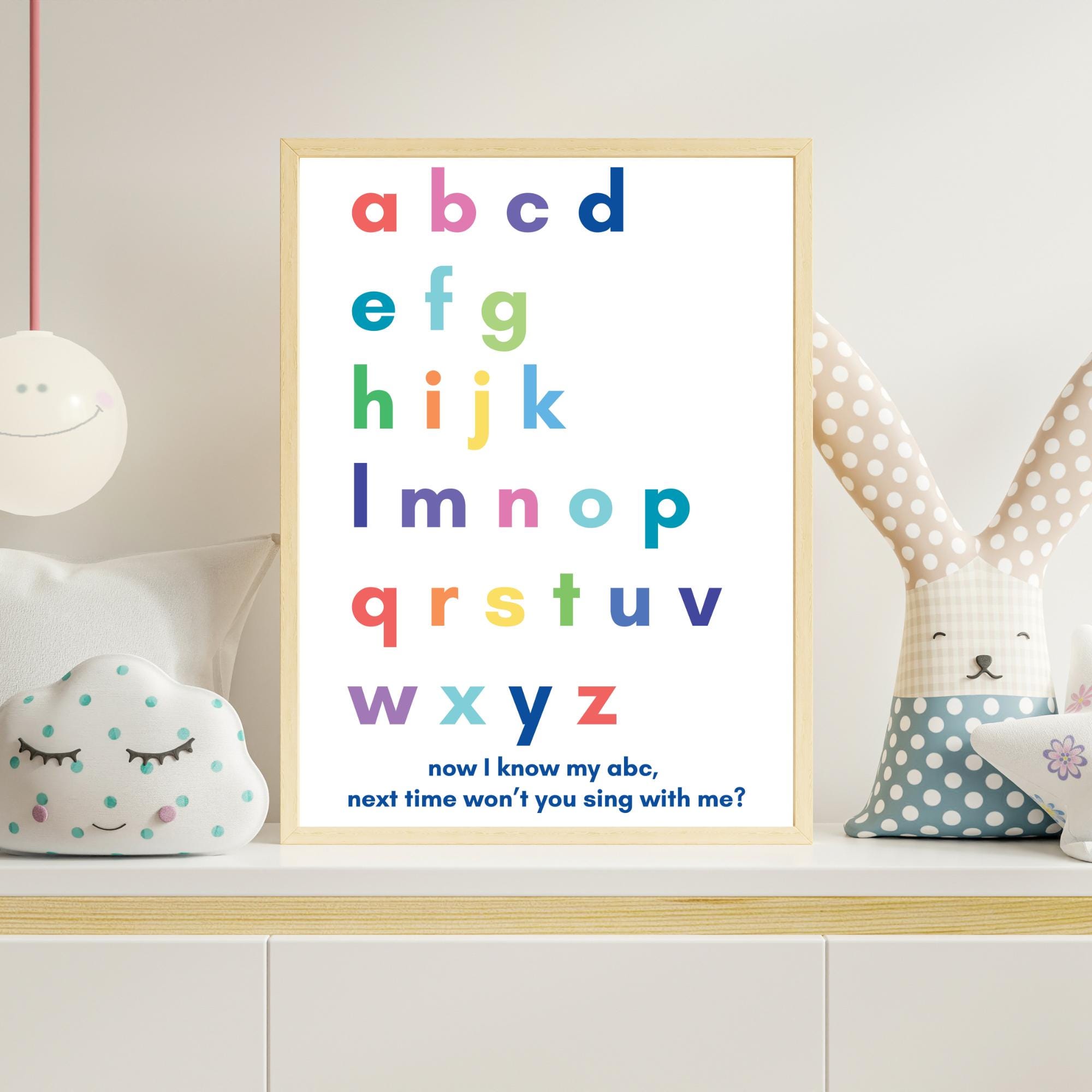 Alphabet Song, ABC Song, Educational Wall Art, Children's Nursery ...