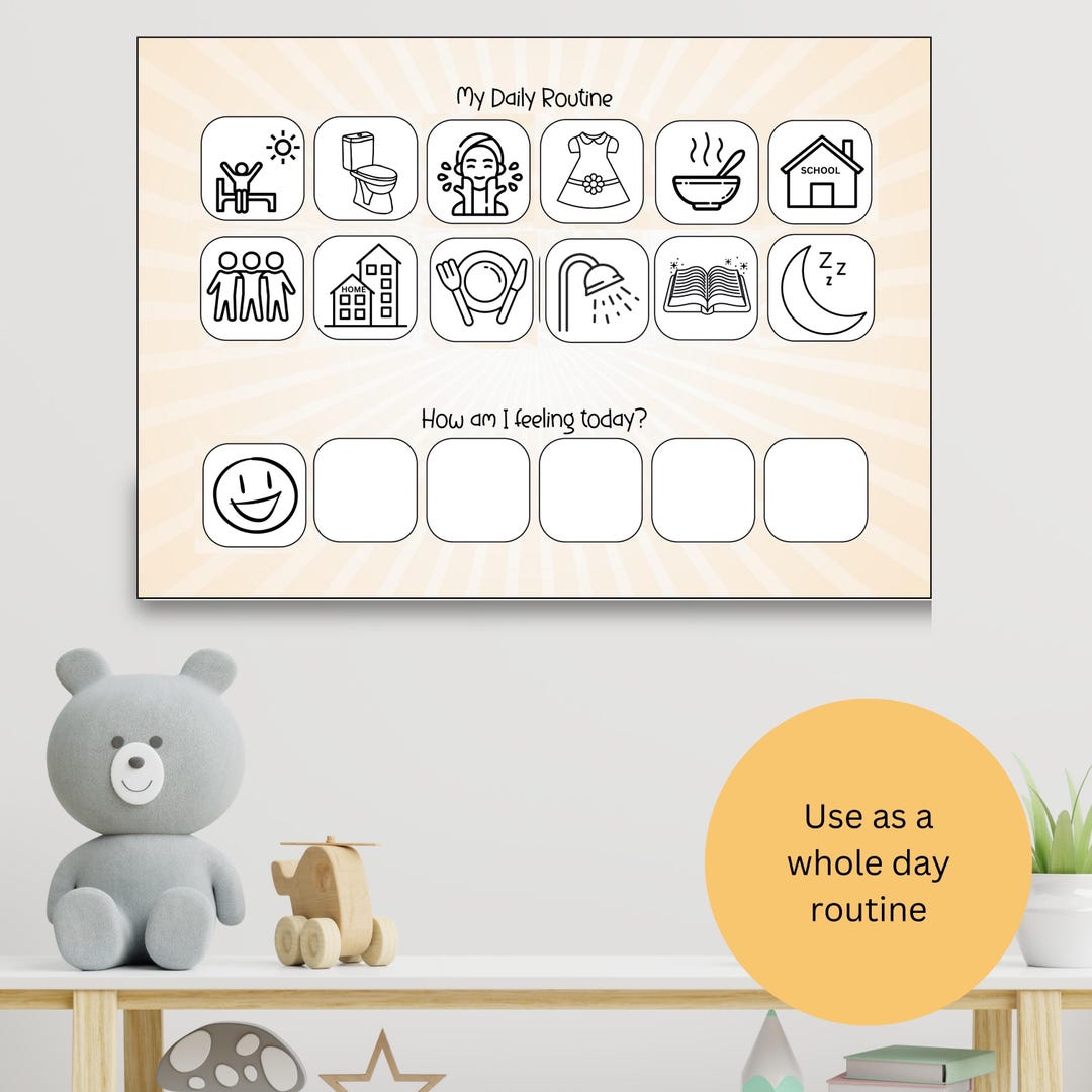 Children's Daily Routine Timeline, Emotions Poster, Educational Wall ...
