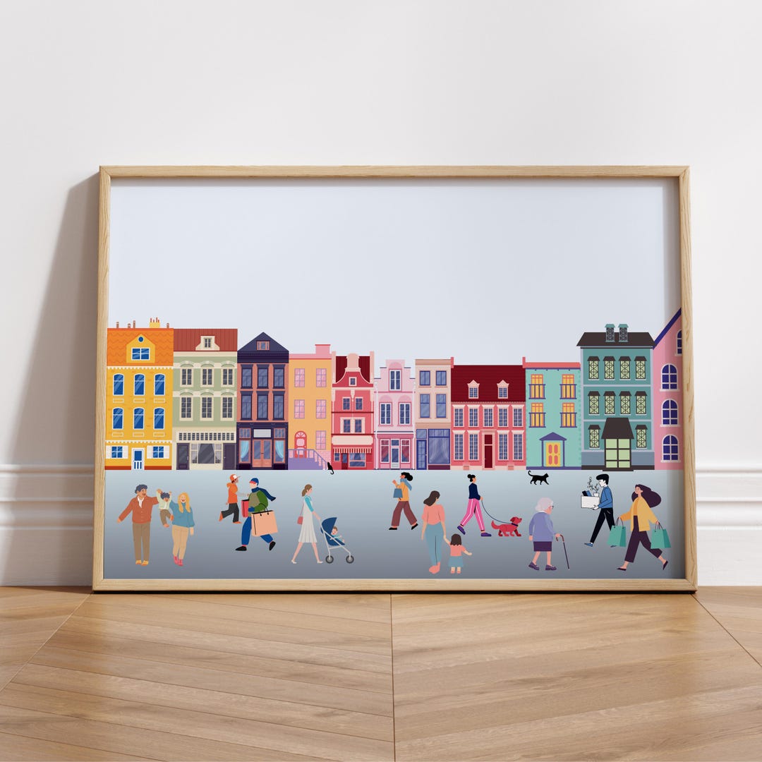 Colourful Street Scene Poster, Home School Education, Daily Life ...
