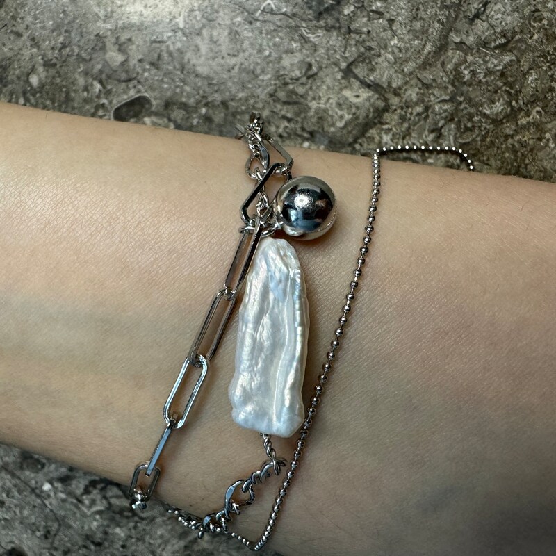 Pearl Chain Bracelet - Etsy