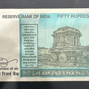 INDIAN Fifty Rupees Note Bank Bill MAHATMA Gandhi Bill Blue 50 Rupees ...