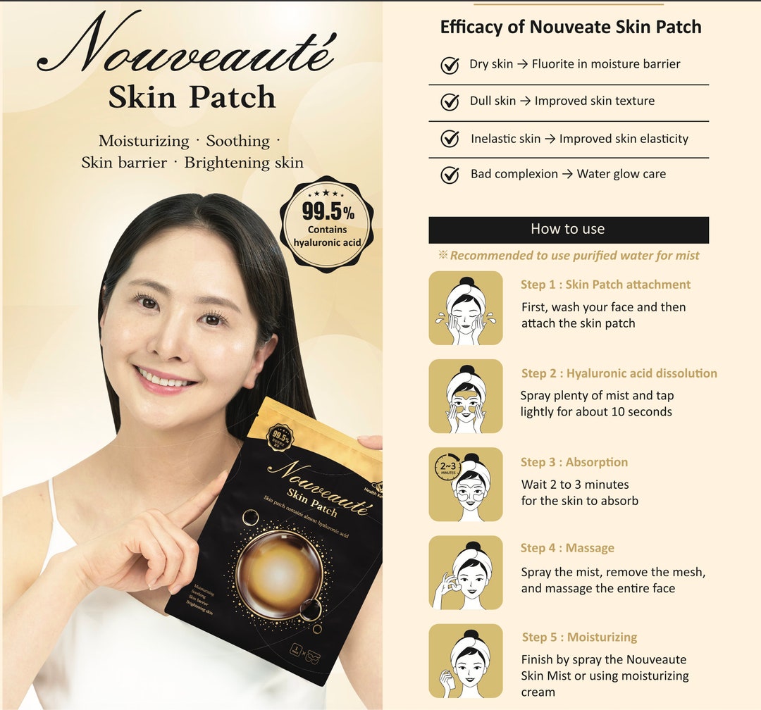 Nouveaute Skin Patch (3pcs/box) - Contains 99.5% Hyaluronic Acid ...