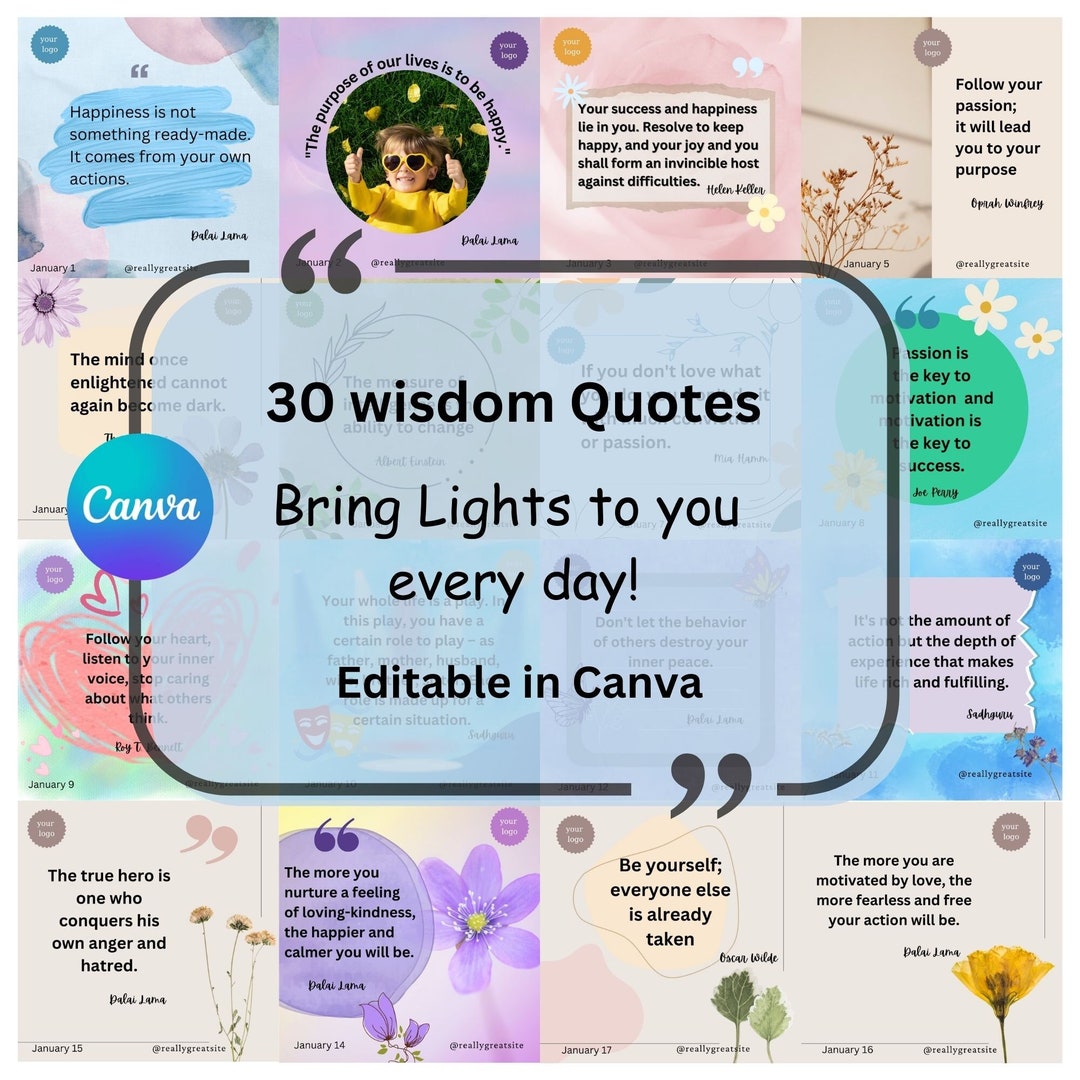 Wisdom Quotes Instagram Templates, Canva Social Media Posts (digital ...