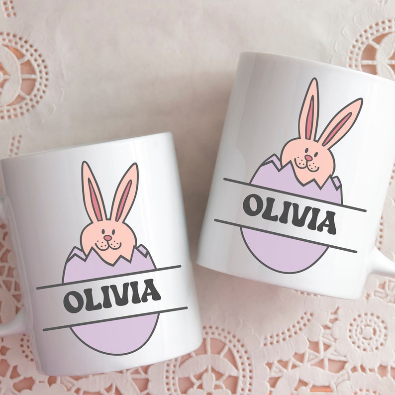 Easter Egg With Name Mug, Personalized Easter Egg Mug, Monogram Name ...